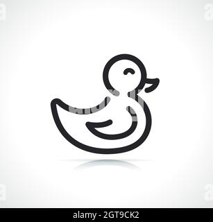 Rubber Duck dünne Linie Symbol. Struktursymbol Baby-baden Spielzeug für ...
