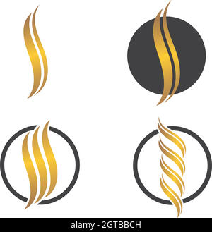 Hair Wave Symbol Vektor illustratin Design Symbol der Frisur und ...