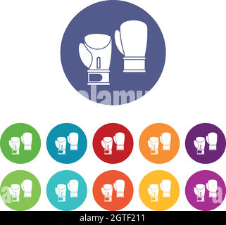 Satz des Boxens Handschuhe Symbole isoliert auf weißem Hintergrund ...