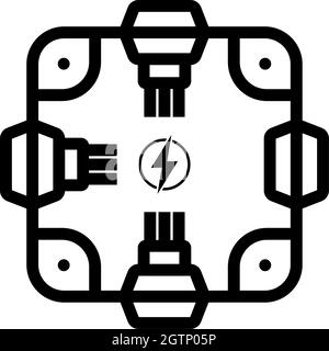 Symbol für elektrische Anschlussdose. Umriss elektrische Anschlussbox ...