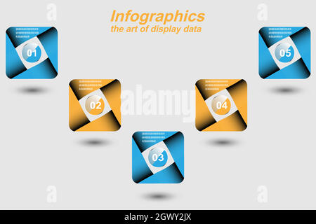 Moderne moderne Infografik-Vektorvorlage mit Statistik-Graphen und ...
