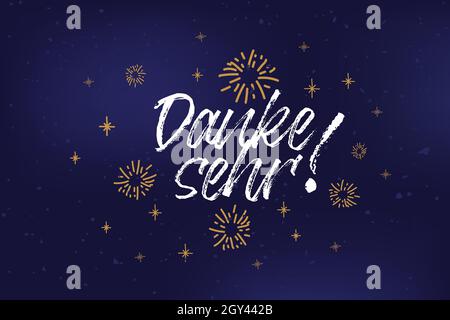 Vektor handgezeichneten Schriftzug Danke. Elegante, moderne handgeschriebene Kalligraphie mit ...