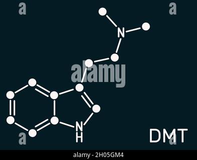 N,N-Dimethyltryptamin, Dimethyltryptamin, DMT-Molekül. Es ist Tryptamin ...