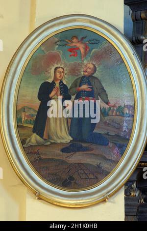 St. Isidore und Maria Torribia, der Altar von St. Isidore, dem Arbeiter ...