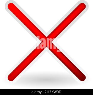 Roter X-Buchstabe, Zeichen, Signal. Beschränkung, Verbot, Ausrichtung ...