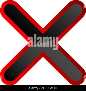 Roter X-Buchstabe, Zeichen, Signal. Beschränkung, Verbot, Ausrichtung ...