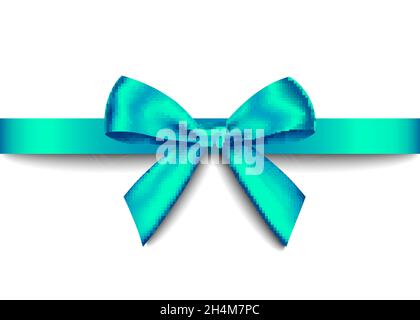 Grüne realistische Geschenkschleife mit horizontalem Band isoliert auf ...