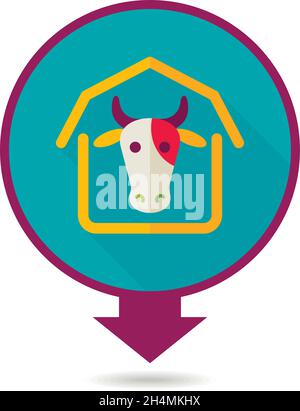 Kuhstall pin Symbol Karte. Farm Animal Kartenzeiger. Karte Marker ...