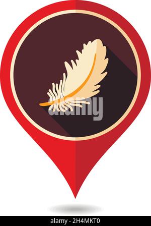 Feder pin Symbol Karte. Farm Animal Kartenzeiger. Karte Marker. Grafik ...