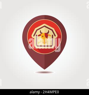 Kuhstall pin Symbol Karte. Farm Animal Kartenzeiger. Karte Marker ...