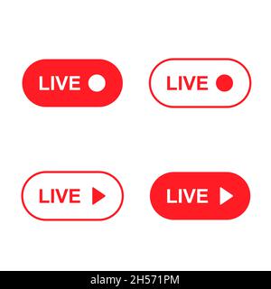 Symbolsammlung übertragen, Live-Streaming-Piktogramm, Vektordarstellung ...