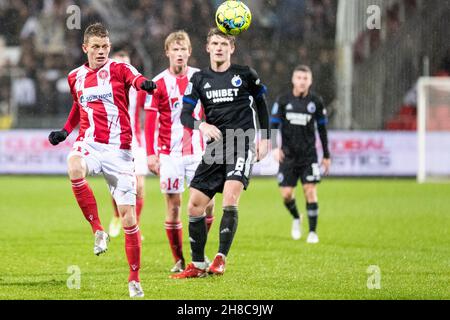 Aalborg, Dänemark. 28th. November 2021. Rasmus Thelander (26) von AAB ...