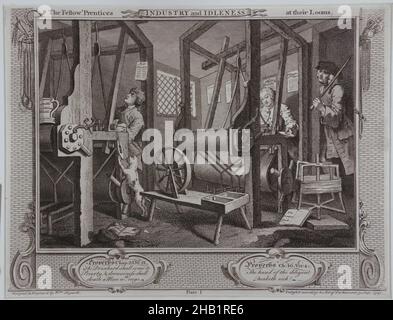 Die Fellow Prentices an ihren Webstühlen William Hogarth (britisch ...