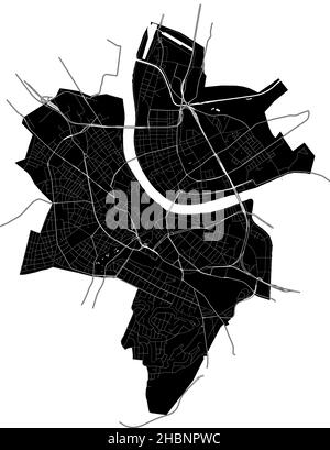 Städtischer Vektor Stadtplan von Basel, Schweiz, Europa Stock ...