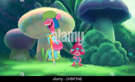 TROLLSTOPIA, (aka TROLLS TOPIA), von oben: Bergen, Poppy (Stimme: Amanda Leighton), Bygone ...