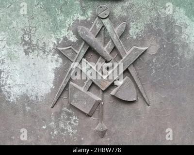 Altes Freimaurer Symbol an Grabstätte, Freimaurer, antik, Freimaurer ...