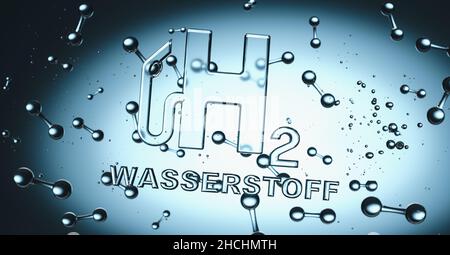 Konzept für die chemische Formel Wasserstoff H2 Stockfotografie - Alamy