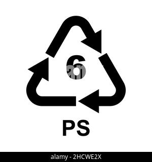 Kunststoff Recycling symbol Ps 6. Kunststoff Recycling code ps6, Vector ...
