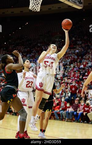 Bloomington, Usa. 02nd Januar 2022. Die Indiana Hoosiers-Wache Nicole ...