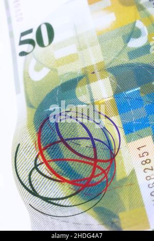 50 Franken-Banknote, Sophie Taeuber-Arp, Schweiz, 2005 Stockfotografie ...
