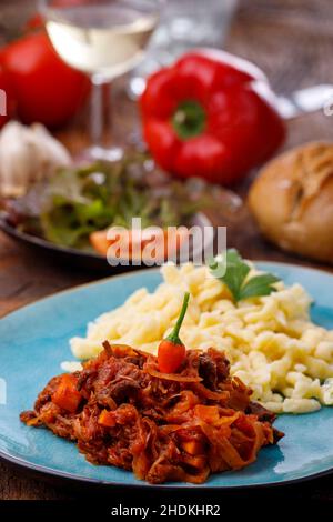 Abendessen, spätzle, Abendessen, spätzles Stockfotografie - Alamy