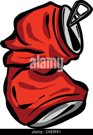 Zerquetschte Soda Cola Dose oder Aluminium Dose Cartoon Logo ...