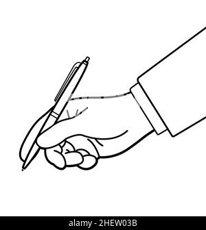 Hand halten Stift schreiben Unterschrift Zeichnung Illustration ...