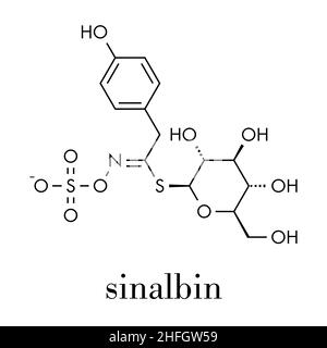Sinalbin glucosinolat Molekül. In Saatgut von Weissem Senf (Sinapis ...
