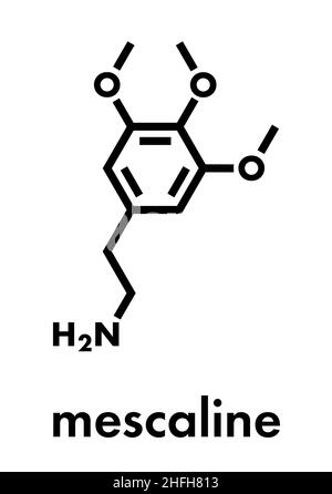 Meskalin-Molekül. Es ist halluzinogen, psychedelisch, Phenethylamin ...