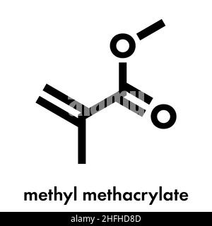Acrylglas oder Poly(methylmethacrylat), chemische Struktur. PMMA ist ...