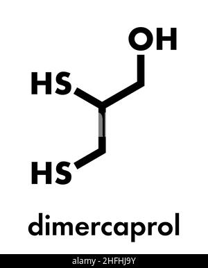 Dimercaprol, BAL, British Anti-Lewisite, C3H8OS2, Molekül. Es ist ...
