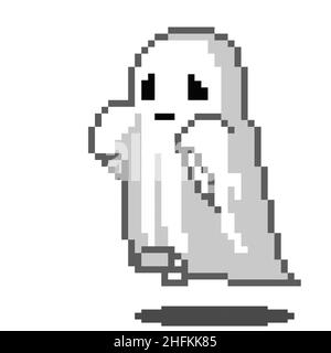 Ghost Pixel-art für Halloween. 8-bit-Phantom. Vector Illustration Stock ...
