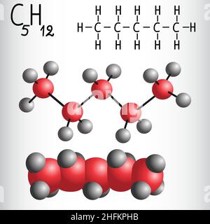 Die Abbildung der Pentan Strukturformel Stock-Vektorgrafik - Alamy