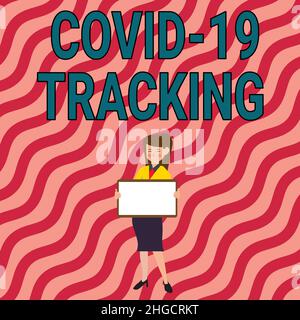Inspiration mit Schild Covid 19 Tracking. Konzeptionelle Foto ...