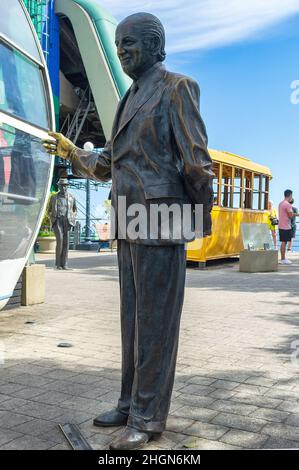 Metallskulptur oder Statue zu Ehren von Cristovao Leite de Castro. Die ...