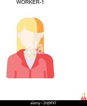 Arbeitnehmer Symbol Vektor weibliche Person avatar Symbol mit Tisch für ...