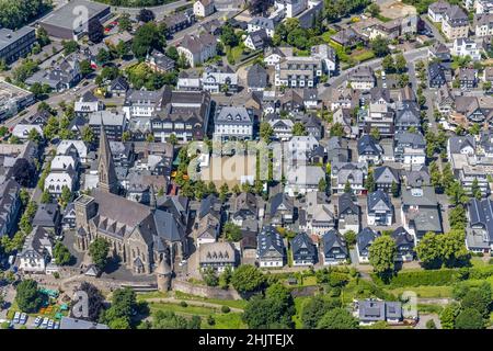 Stadtmauer und Engelsturm, Olpe, Sauerland, Nordrhein-Westfalen ...