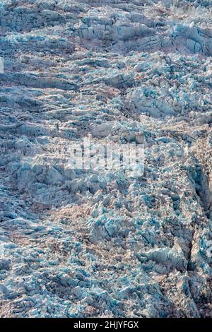 Franz Josef Gletscher. Nahaufnahme der Gletscherspalten in der ...