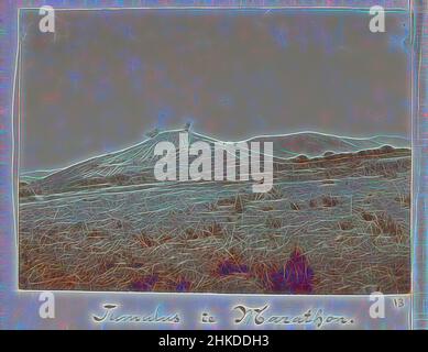 Kunst inspiriert von Blick auf den Tumulus von Marathon, Griechenland ...