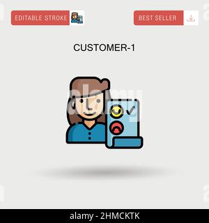 Kundenservice Symbol Vektor weibliche Person Profil Symbol mit Headset ...