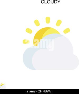 Einfaches Vektorsymbol „Bewölkt“. Illustration Symbol Design Vorlage ...