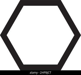 Hexagon Form- element Symbol outline Schwarz Vector Illustration Flat ...