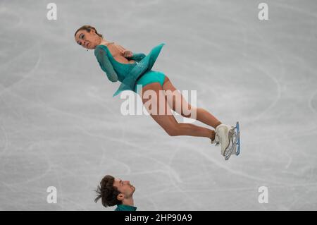 Laura Barquero und Marco Zandron aus Spanien beim Eiskunstlauf, den ...