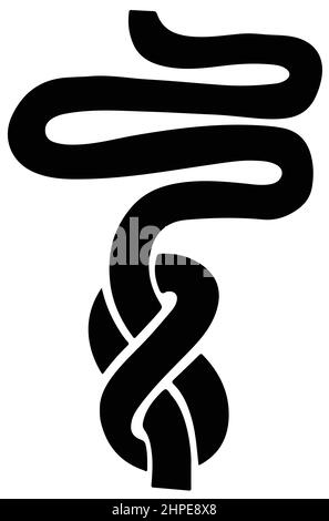 Darmgesundheit. Symbol für Verstopfung, Kolitis, Entzündung und ...