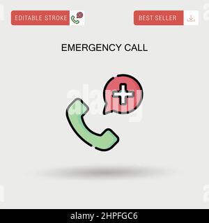Notrufnummern für Erste Hilfe, weiß Symbol Telefon und weissen Kreuz ...