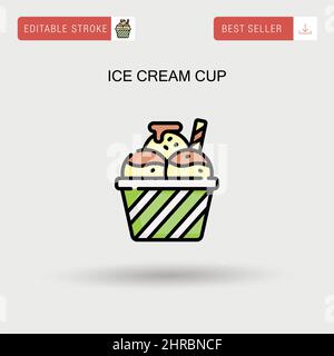 Icon-Konzept für Eisbecher, isoliert auf weißem Hintergrund Stock ...