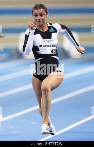 APELDOORN - Demi van den Wildenberg im Sprint 60m am ersten Tag der ...