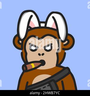 Cool Monke Genesis Charakter NFT Art Variante. Verwechseln Sie Affen ...