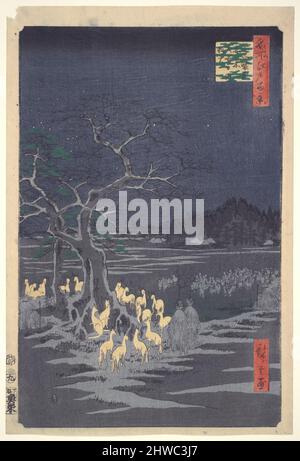 Utagawa Hiroshige. Silvester Fuchs Feuer am Ändern Baum (Ōji shozoku ...