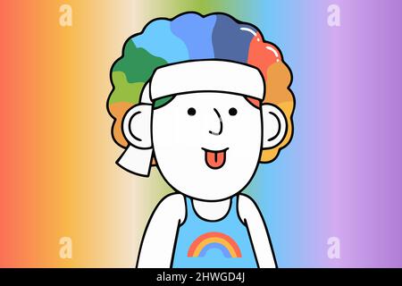 Dippies NFT Charakter Portrait Avatar Kunstwerk. Hippies Menschen mit ...